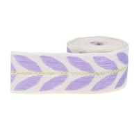 China 25mm*2y Jacquard Leaf Ribbon Eco Friendly Christmas Ribbon Wired for sale
