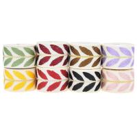 China 25mm*2y Jacquard Leaf Ribbon Eco Friendly Christmas Ribbon Wired for sale
