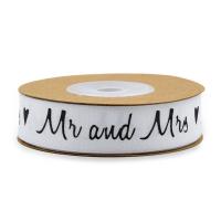 China Custom Printed Cotton Ribbon 15mm x 10m White Embossed Grosgrain for Gift Packaging and Crafts for sale