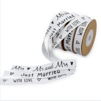 China Custom Printed Cotton Ribbon 15mm x 10m White Embossed Grosgrain for Gift Packaging and Crafts for sale