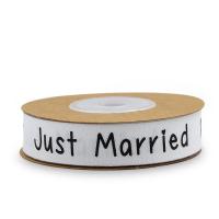 China Custom Printed Cotton Ribbon 15mm x 10m White Embossed Grosgrain for Gift Packaging and Crafts for sale