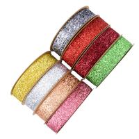China 25mm Shinny Glitter Velvet Ribbon - Olive Green Double-Faced 10m Roll for Gift Wrapping and Crafts for sale