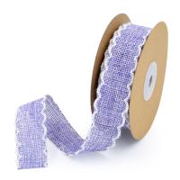 China 25mm x 10 Yard Burlap Ribbon Rolls with Weave Edge - Natural Jute Trim for Gift Wrapping and Crafts for sale
