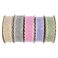 China 25mm x 10 Yard Burlap Ribbon Rolls with Weave Edge - Natural Jute Trim for Gift Wrapping and Crafts for sale