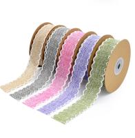 China 25mm x 10 Yard Burlap Ribbon Rolls with Weave Edge - Natural Jute Trim for Gift Wrapping and Crafts for sale