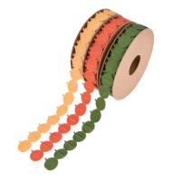 China 18mm*15y Ultrasonic Pumpkin Wired Ribbon For Halloween Decoration for sale
