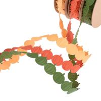 China 18mm*15y Ultrasonic Pumpkin Wired Ribbon For Halloween Decoration for sale