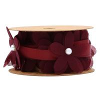 China 40mm*2m Polyester Floral Ribbon Trim OEM ODM Flower Lace Ribbon for sale