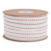 China 10mm x 50 Yard Cotton Stitched Edge Ribbon - ISO9001 Certified for Bags and Luggage Handles for sale