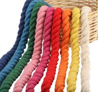China 20mm Colored Cotton Macrame Cord - 550 Pound Strength 3-Strand Twisted Rope for DIY Crafts and Garment Accessories for sale