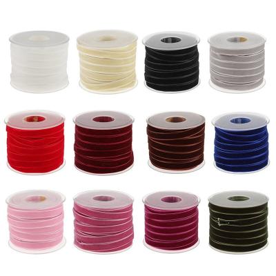 China 10mm x 20Y Elastic Velvet Ribbon for Gift Wrapping and Crafts - ISO9001 Certified Double-Faced Design for sale