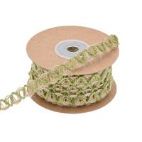 China Leaf Dark Green Burlap Jute Wired Ribbon 2mm-15mm Width x 10 Yards for Gift Wrapping and Crafts for sale