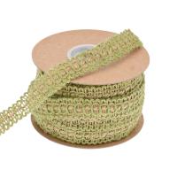 China Leaf Dark Green Burlap Jute Wired Ribbon 2mm-15mm Width x 10 Yards for Gift Wrapping and Crafts for sale