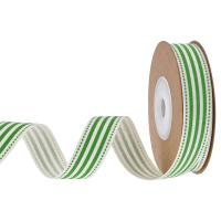China 15mm*3y Christmas Gift Ribbon Printed White Cotton Ribbon For Presents for sale