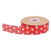 China 25mm*10y Printed Burlap Ribbon Custom Printed Ribbon By The Yard for sale