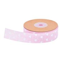 China 25mm*10y Printed Burlap Ribbon Custom Printed Ribbon By The Yard for sale