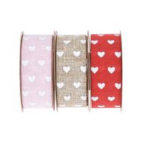 China 25mm*10y Printed Burlap Ribbon Custom Printed Ribbon By The Yard for sale