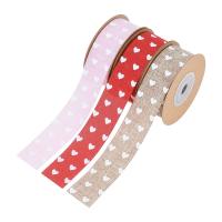 China 25mm*10y Printed Burlap Ribbon Custom Printed Ribbon By The Yard for sale