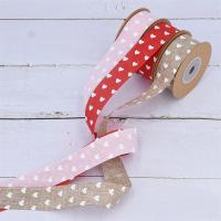 China 25mm*10y Printed Burlap Ribbon Custom Printed Ribbon By The Yard for sale