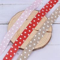 China 25mm*10y Printed Burlap Ribbon Custom Printed Ribbon By The Yard for sale