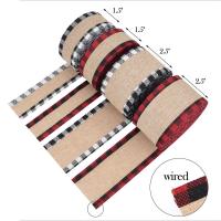 China 40mm & 63mm Jute Lattice Ribbon - 10 Yard Biodegradable Burlap for Gift Wrapping for sale