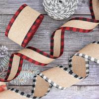 China 40mm & 63mm Jute Lattice Ribbon - 10 Yard Biodegradable Burlap for Gift Wrapping for sale