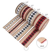 China 10y Length Lattice Burlap Ribbon Biodegradable Bulk Burlap Ribbon for sale