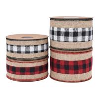China 10y Length Lattice Burlap Ribbon Biodegradable Bulk Burlap Ribbon for sale