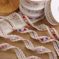 China 2.5cm Lace Edged Flroal Jacquard Ribbon Gift Packing Polyester Ribbon For Packaging for sale