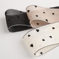 China 3 Colors Striped Ribbon 40mm Heart Printed Polyester Ribbon OEM Eco Friendly for sale