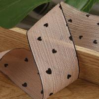 China 3 Colors Striped Ribbon 40mm Heart Printed Polyester Ribbon OEM Eco Friendly for sale