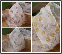 China 40mm 50mm Organza Ribbon With Floral Printed Polyester Ribbon OEM Eco Friendly for sale