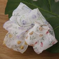 China 40mm 50mm Organza Ribbon With Floral Printed Polyester Ribbon OEM Eco Friendly for sale