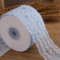 China 50mm Organza Ribbon With Dot Pattern Gold Foil Printed Polyester Organza Ribbon OEM Eco Friendly for sale