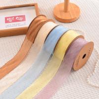 China 4cm*18m Shinny Diamond Polyester Organza Ribbon High Quality Gift Ribbon for sale