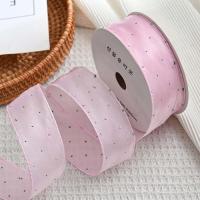 China 4cm*18m Shinny Diamond Polyester Organza Ribbon High Quality Gift Ribbon for sale
