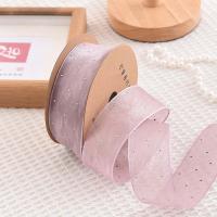 China 4cm*18m Shinny Diamond Polyester Organza Ribbon High Quality Gift Ribbon for sale