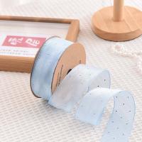 China 4cm*18m Shinny Diamond Polyester Organza Ribbon High Quality Gift Ribbon for sale