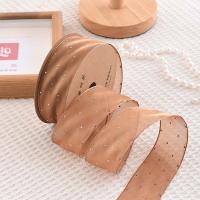 China 4cm*18m Shinny Diamond Polyester Organza Ribbon High Quality Gift Ribbon for sale