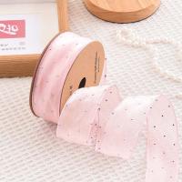 China 4cm*18m Shinny Diamond Polyester Organza Ribbon High Quality Gift Ribbon for sale