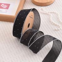 China 4cm*18m Shinny Diamond Polyester Organza Ribbon High Quality Gift Ribbon for sale