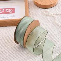 China 4cm*18m Shinny Diamond Polyester Organza Ribbon High Quality Gift Ribbon for sale