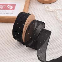 China 4cm*18m Shinny Diamond Polyester Organza Ribbon High Quality Gift Ribbon for sale
