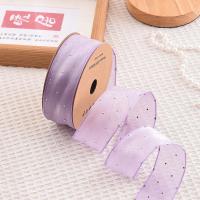China 4cm*18m Shinny Diamond Polyester Organza Ribbon High Quality Gift Ribbon for sale