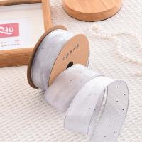 China 4cm*18m Shinny Diamond Polyester Organza Ribbon High Quality Gift Ribbon for sale