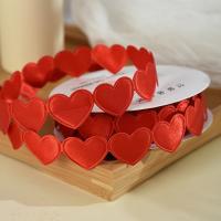 China 1.5cm*9m 2.5cm*9m Heart Shape Valentine's Day Polyester Gift Ribbon For Luxury Gift Packaging for sale