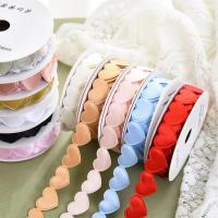 China 1.5cm*9m 2.5cm*9m Heart Shape Valentine's Day Polyester Gift Ribbon For Luxury Gift Packaging for sale