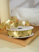 China 1.5cm*9m 2.5cm*9m Heart Shape Valentine's Day Polyester Gift Ribbon For Luxury Gift Packaging for sale
