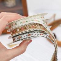 China 15mm x 50 Yard Pastoral Floral Cotton Ribbon for Baking Cake Decoration and Gift Packaging - ISO Certified for sale