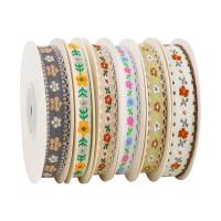 China 15mm x 50 Yard Pastoral Floral Cotton Ribbon for Baking Cake Decoration and Gift Packaging - ISO Certified for sale